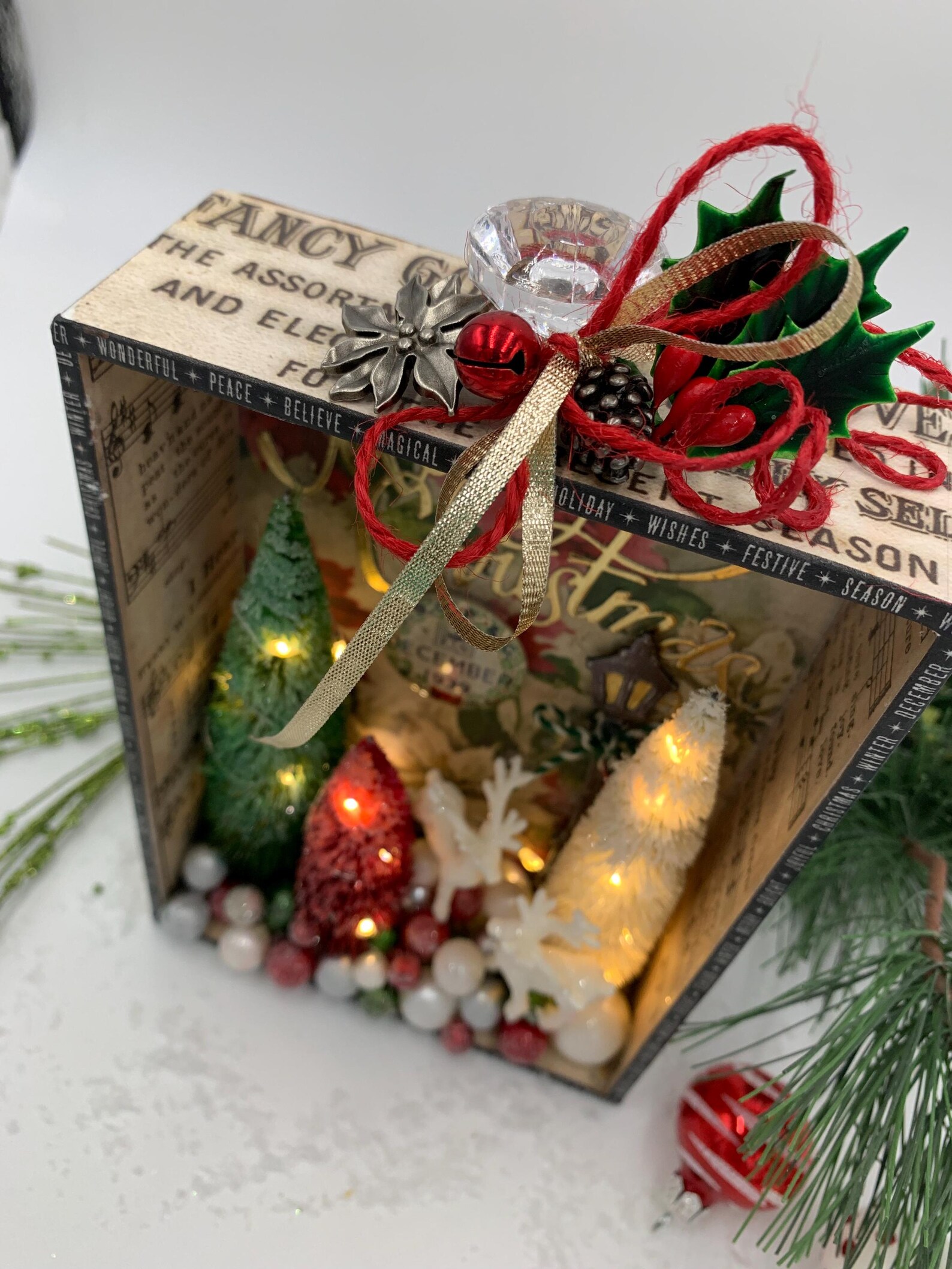 December 1939 Shadowbox, Merry Christmas Outdoors Vignette, Forest Time ...