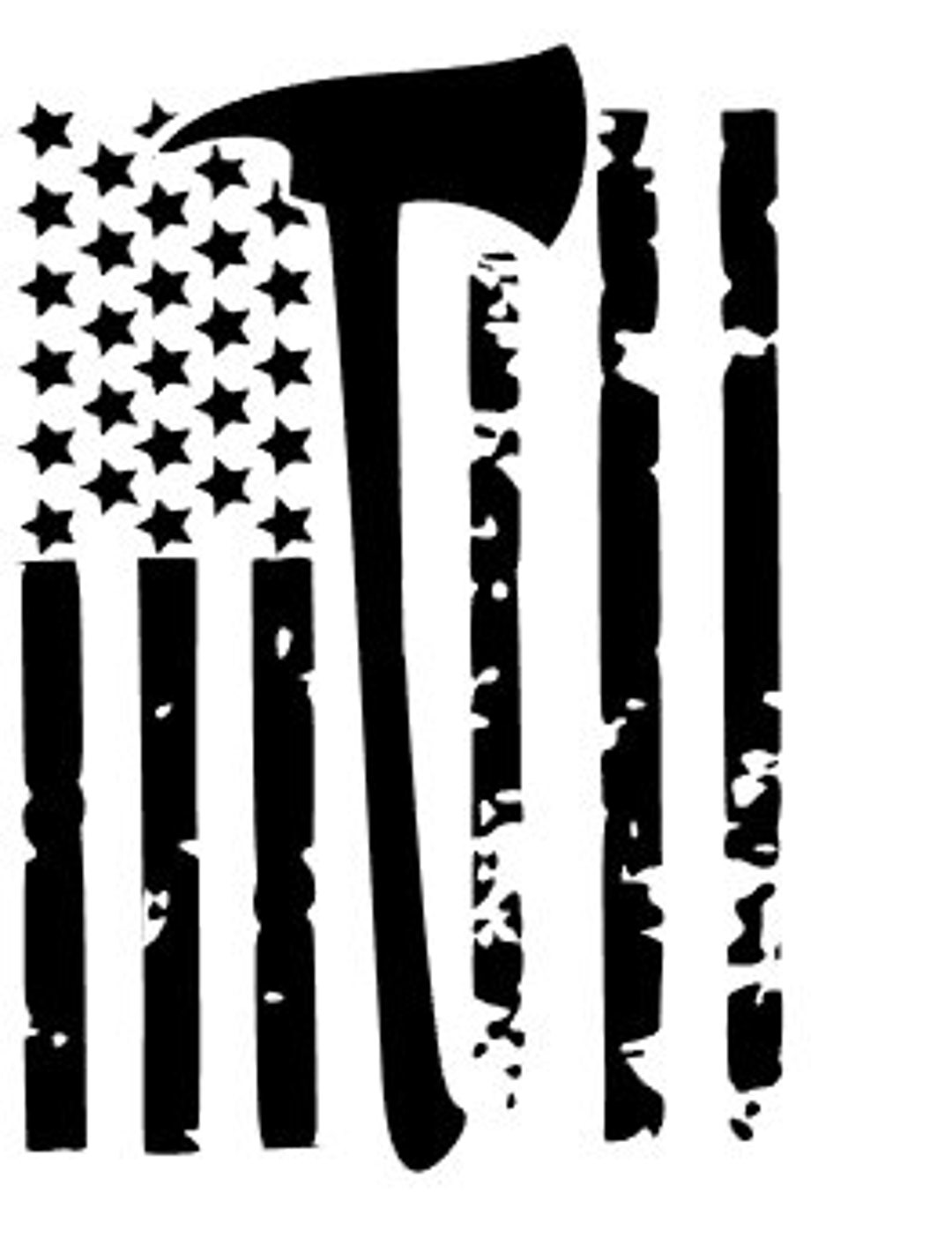 Fireman Axe Distressed American Flag Silhouette SVG - Etsy
