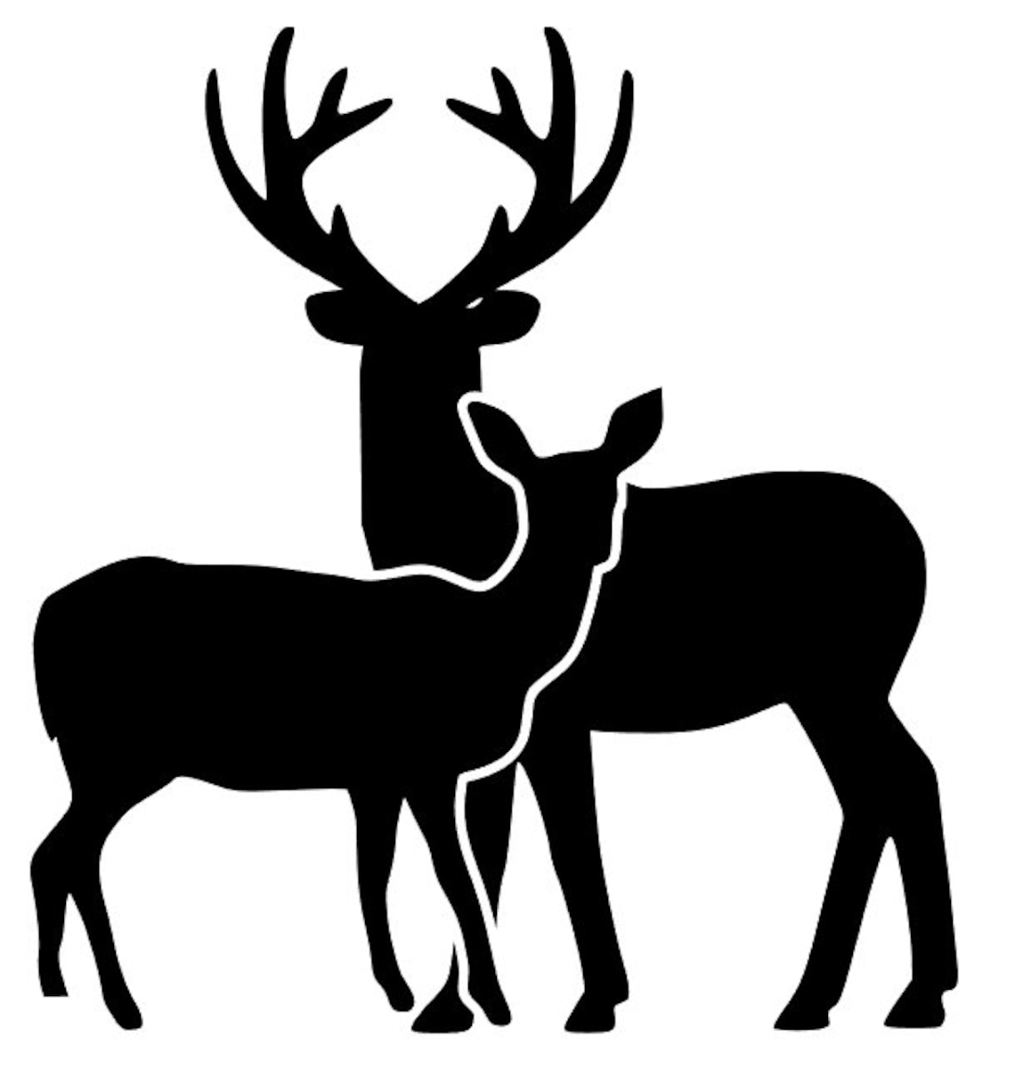 Deer Couple Silhouette SVG - Etsy