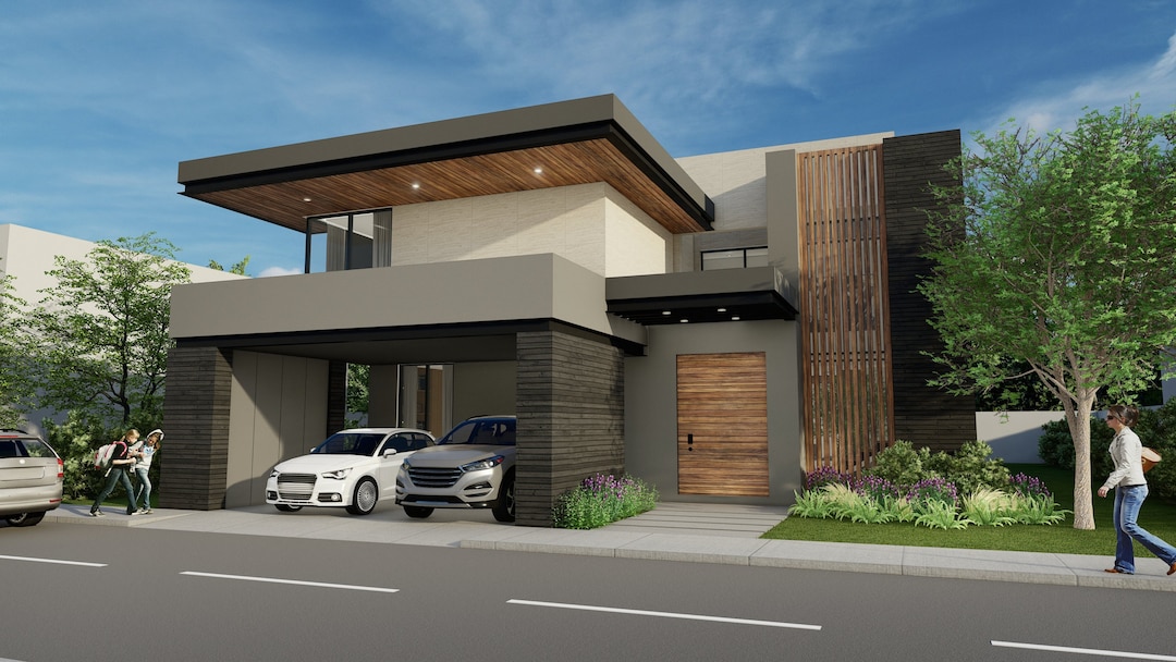Casa Moderna Proyecto Arquitectónico / 340m2 / Residencia De Lujo ...