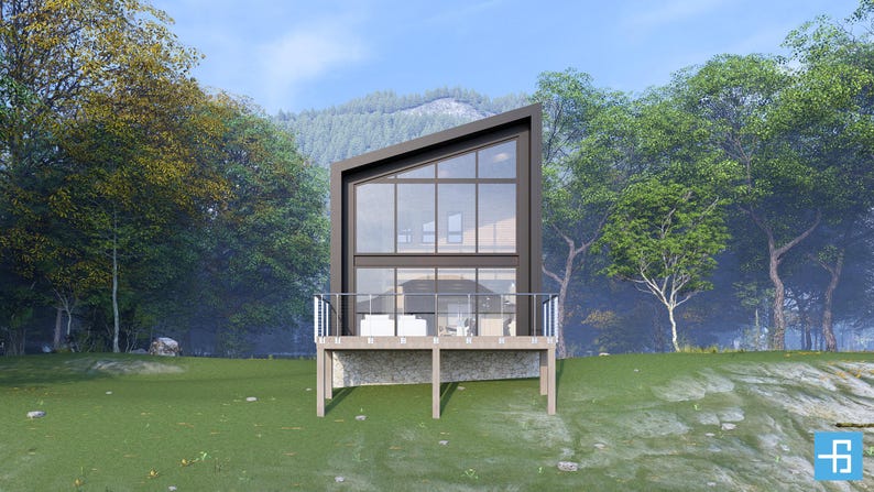 Modern 3 Bed Cabin Plans: 1295 Sqft Architectural Design (digital ...