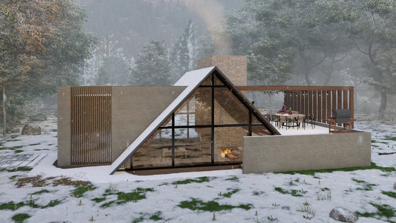 Modern Cabin Plans / 150m2 / Architectural Design / Drawings Renders ...