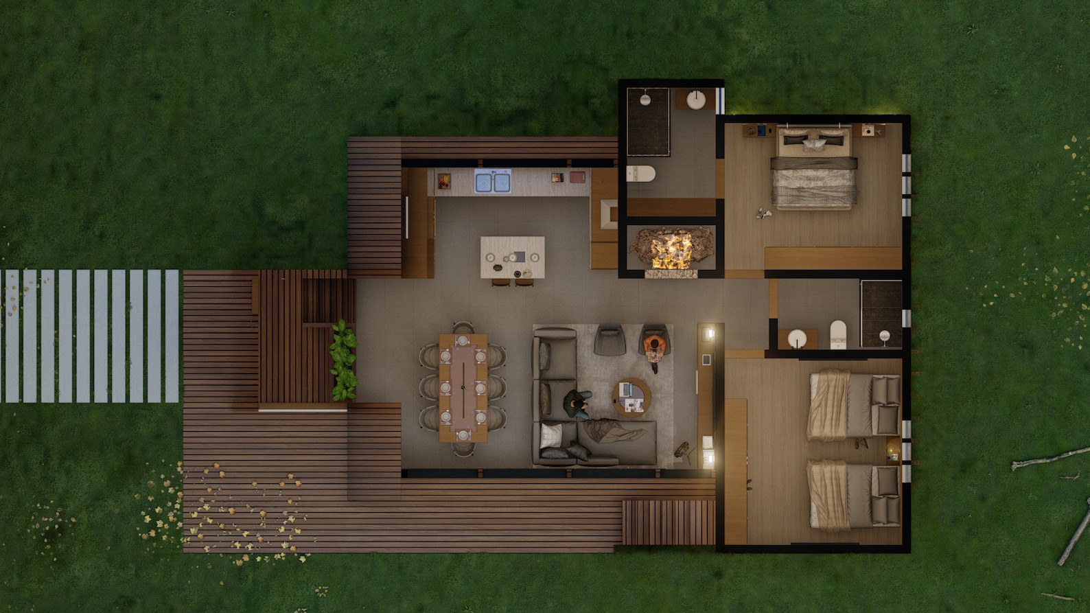 Modern Cabin Plans / 150m2 / Architectural Design / Drawings Renders ...