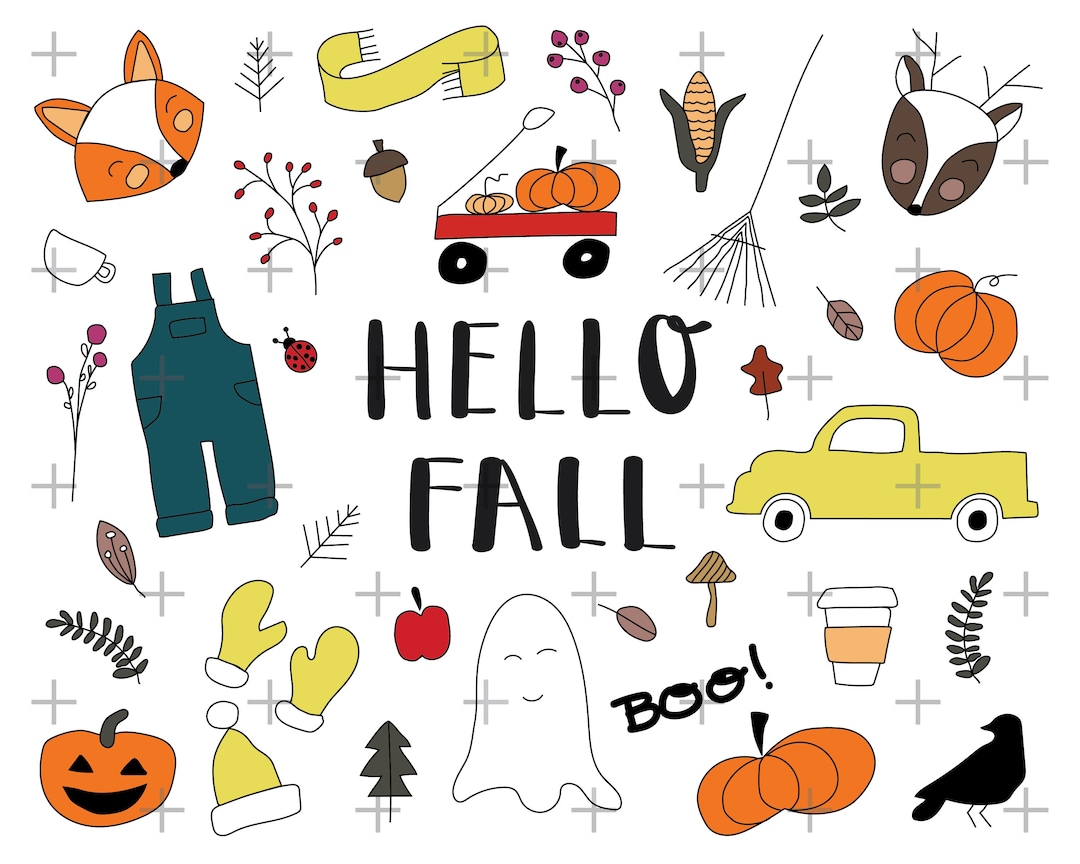 Fall Clipart, Autumn Clipart, Fall Illustration, Autumn Illustration ...
