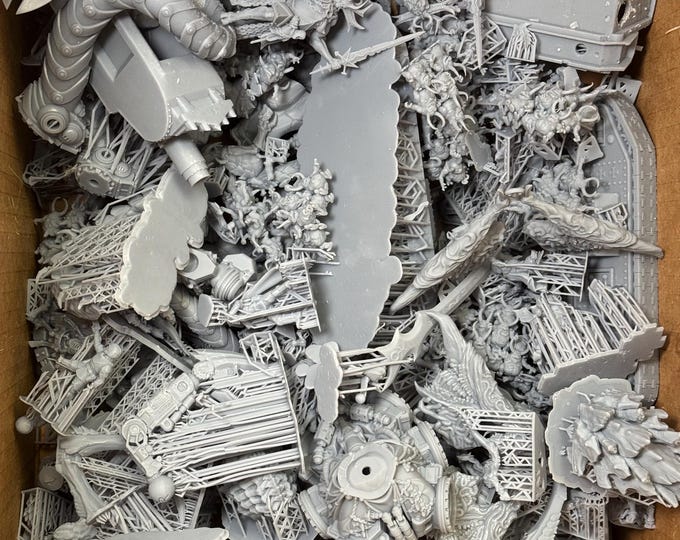 100 GRAM Lot of Misprints. Kitbashing, Scenery, Painting Practice Bits ...