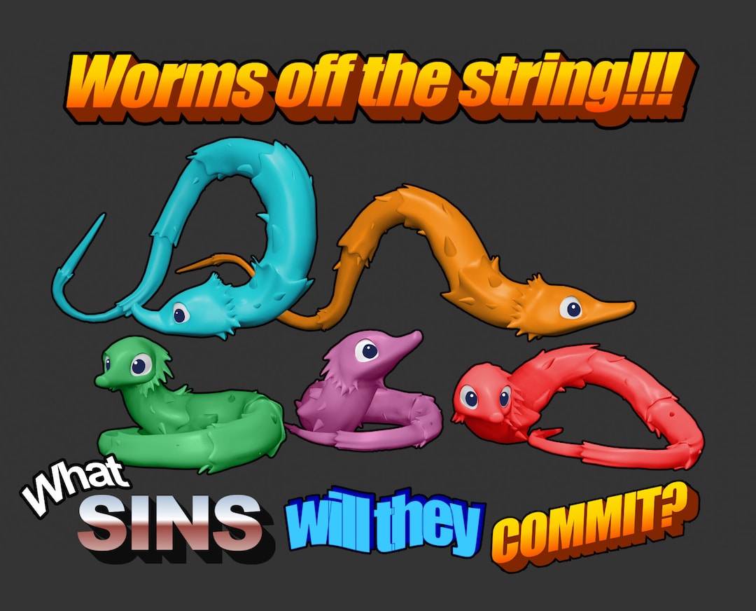 Fuzzy Worms 3D Print [DIGITAL FILES] - Etsy
