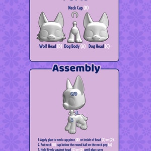 Bobble Head Pet 3D Print File DOWNLOAD ONLY - Pointy Eared Canine/wolf ...