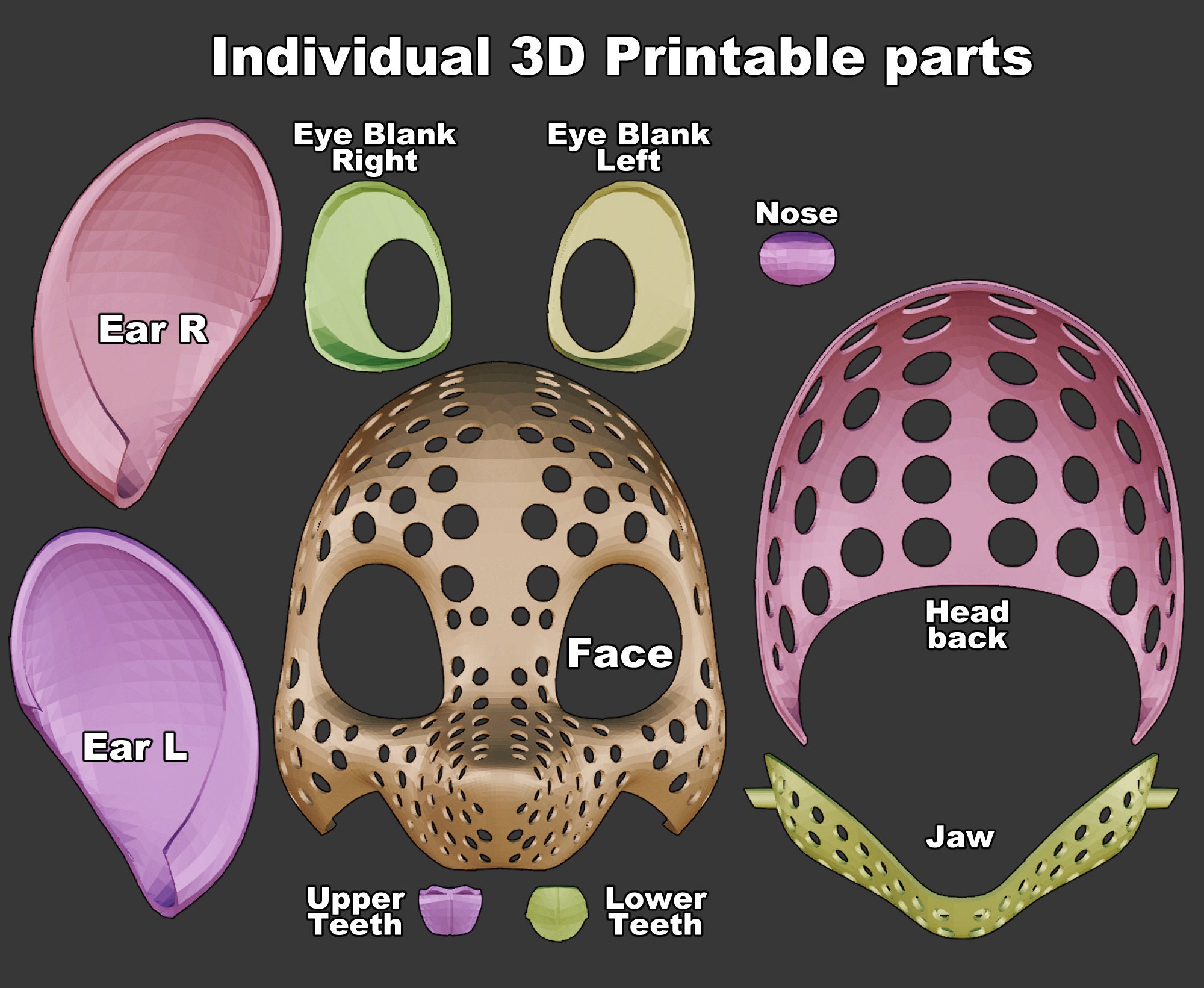 Ver. 1 MURIDAE Rodent Fursuit Head Base 3D Print Files - Etsy