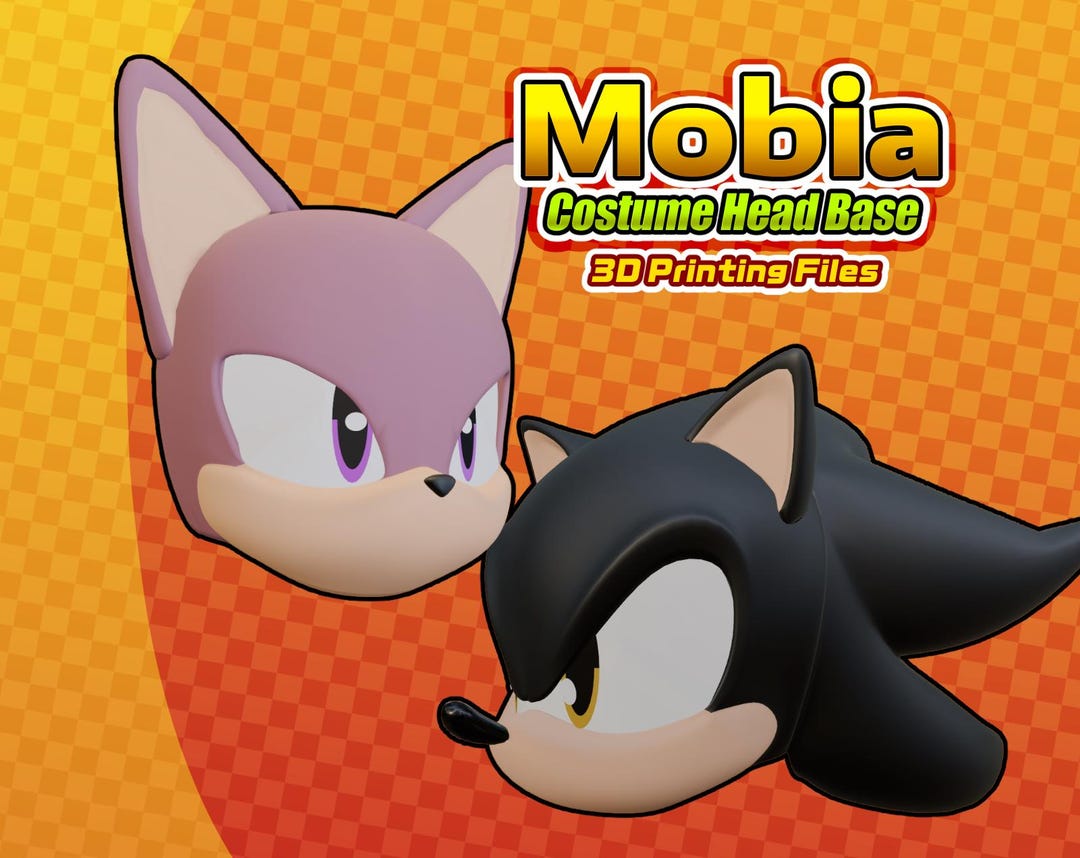 Shadow Mobian Fursuit Head Base 3D Model STL (digital Download) - Etsy