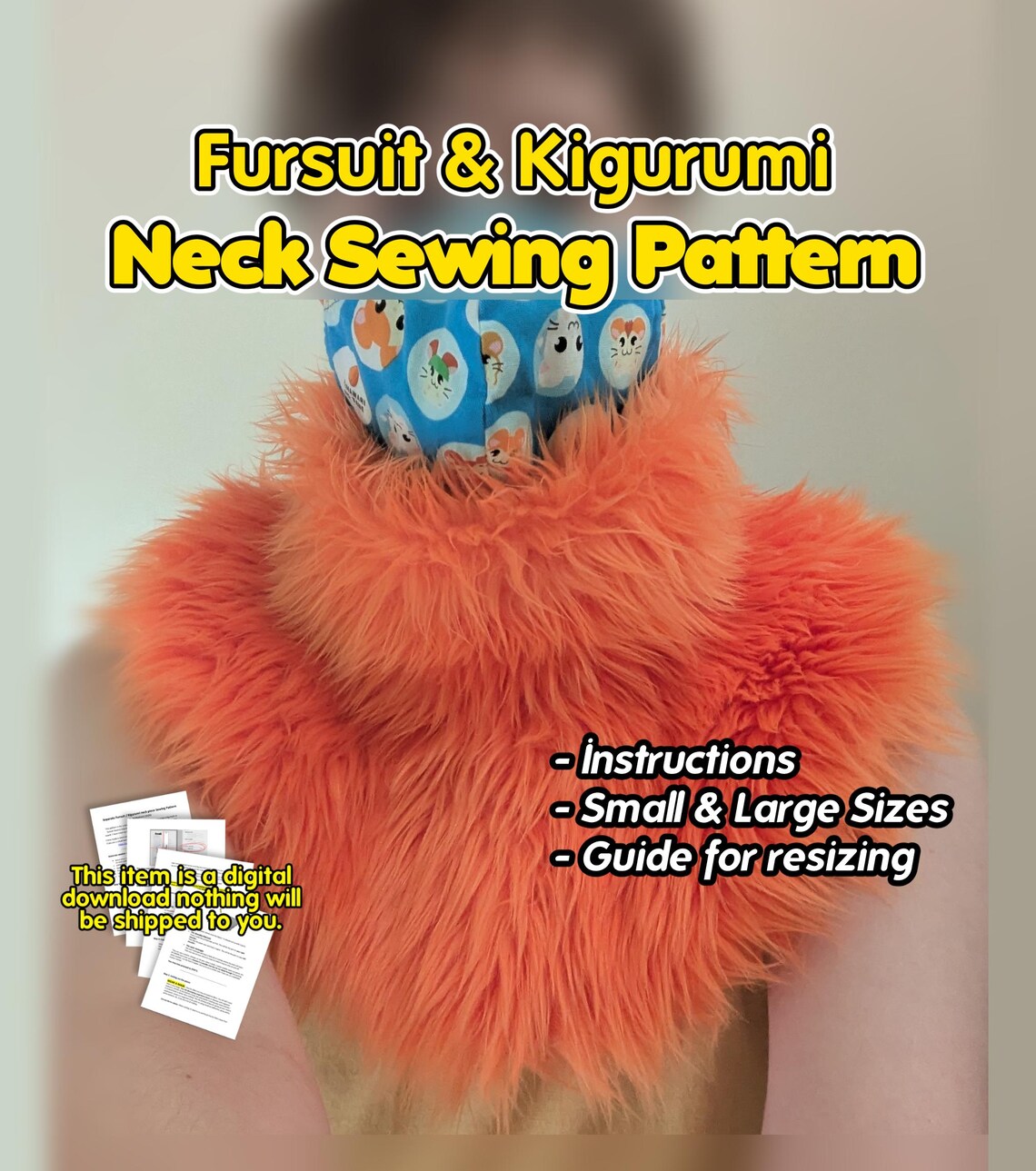 Neck Fur Collar Sewing Pattern for Costumes, Fursuits, & Kigurumi - Etsy