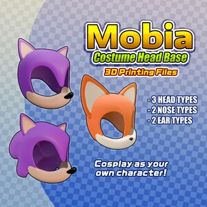 Mobian Style Costume Head Base: 3D Model STL (digital Download) - Etsy