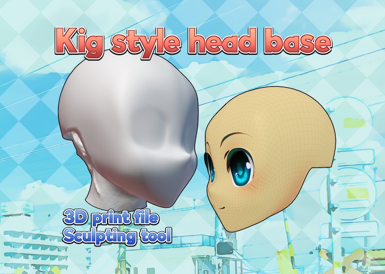 Ver. 1 Kig Style Head Base Animegao Kigurumi Cosplay Head 3D Print ...