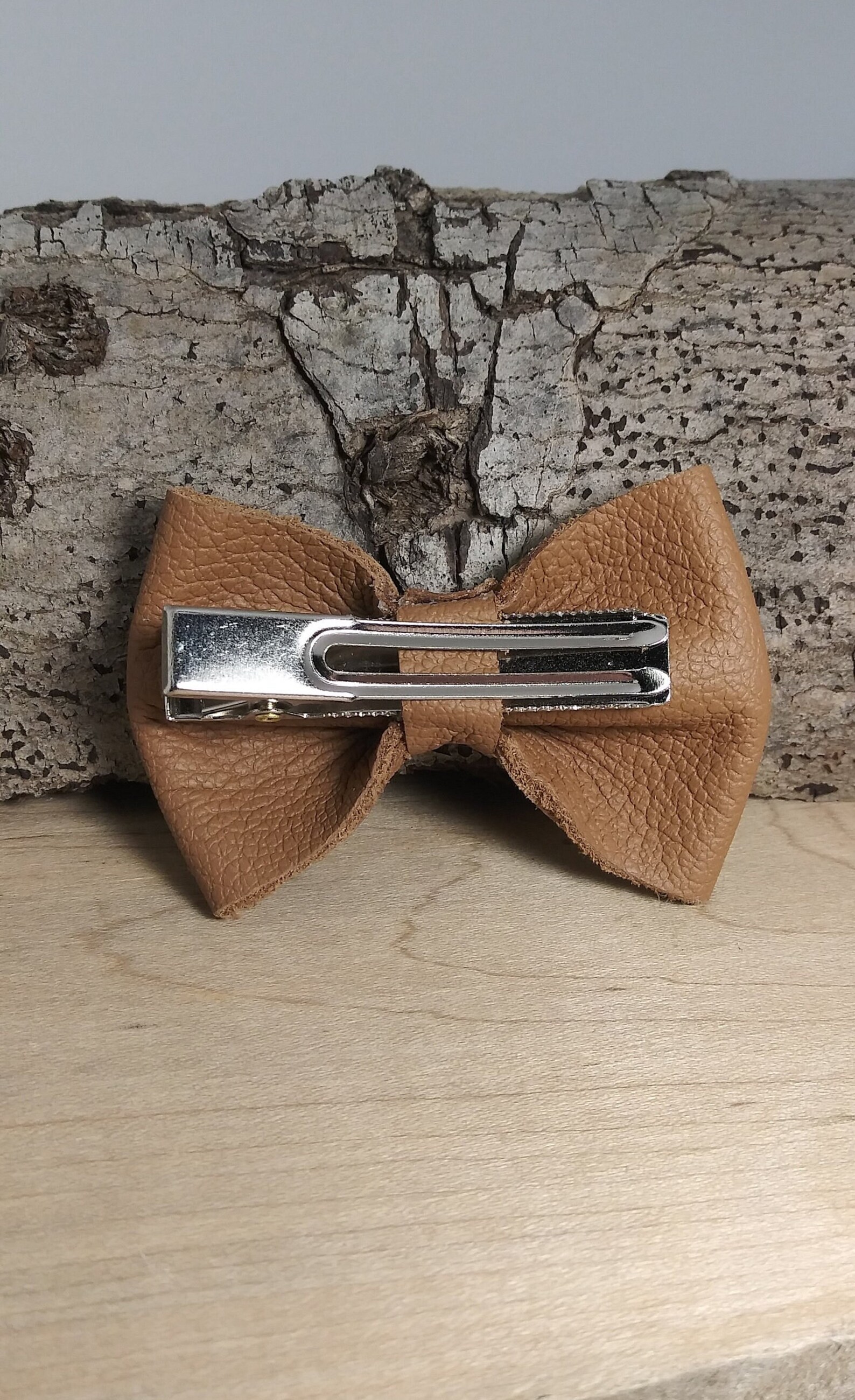 Brown Leather Hair Bow, Leather Accessories, Leather Hair Clip - Etsy