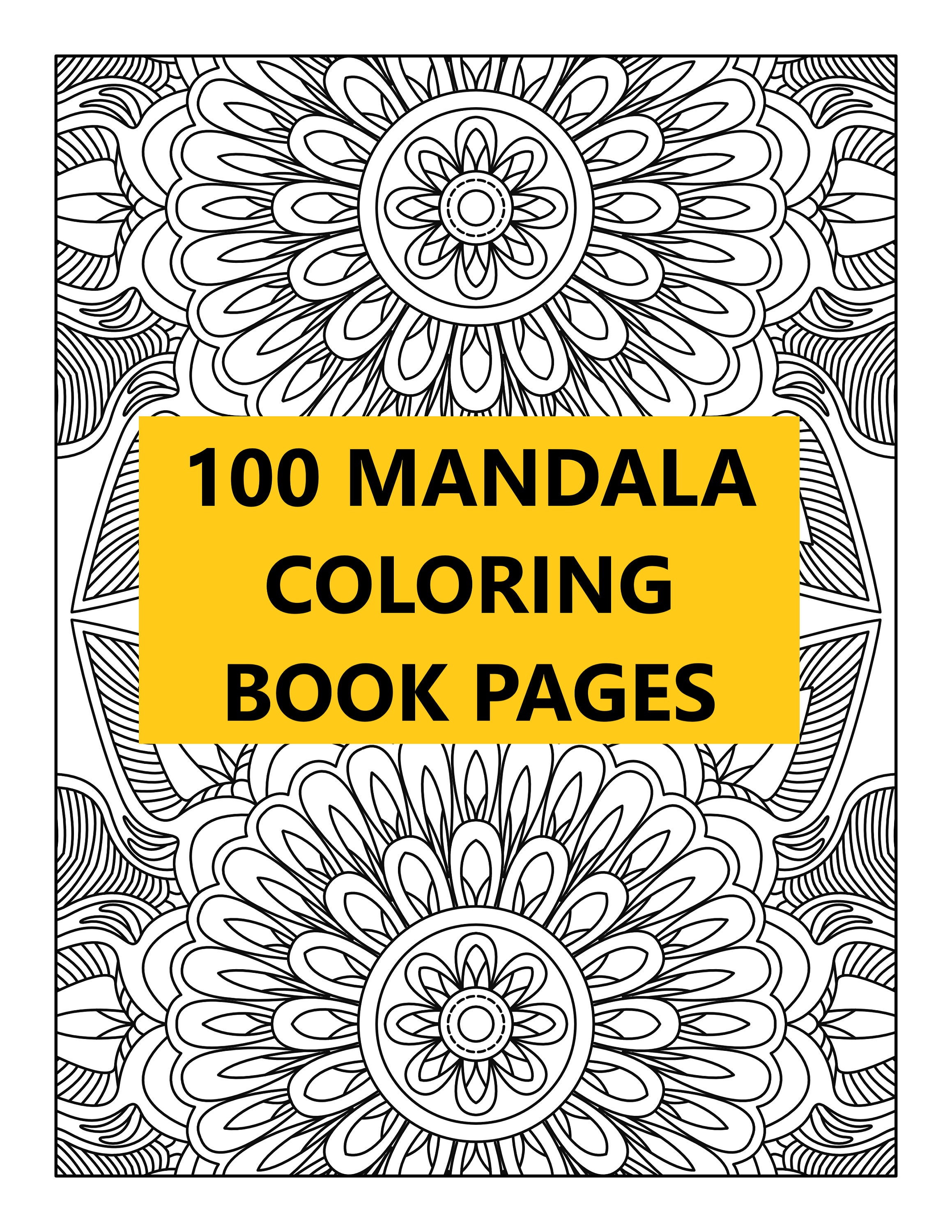 100 Mandala Design Coloring Book Pages - Etsy