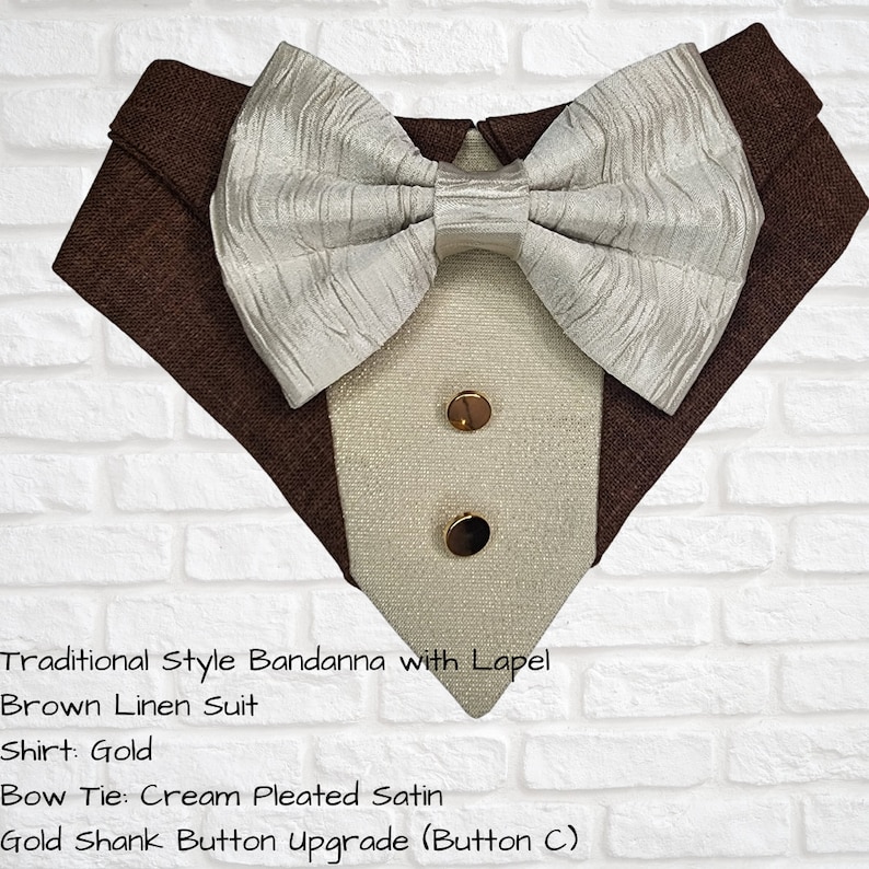 Brown Linen Build Your Own Tuxedo Bandanna Furbulous Fetching - Etsy