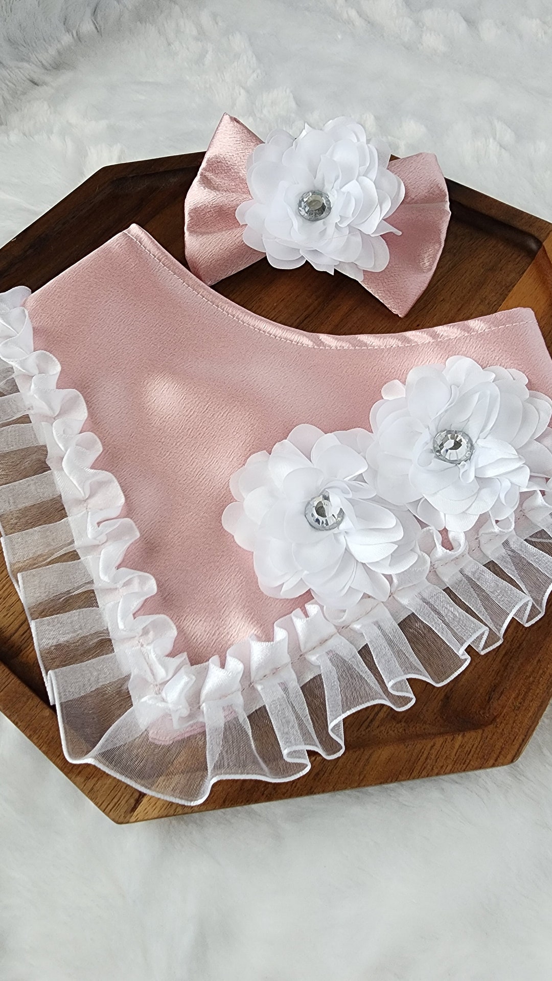 Layla Baby Pink Satin Pup-ular Bandanna Furbulous Design - Etsy