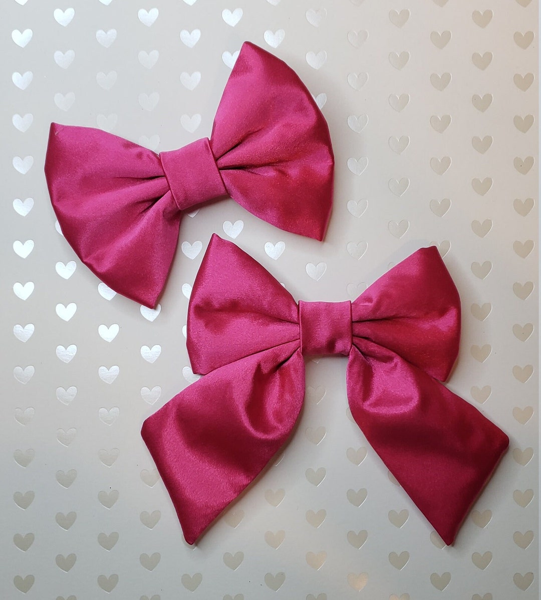 Fuschia Pink Satin Sailor Bow, Bow Tie, Hair Bow, Furbulous, Bling ...
