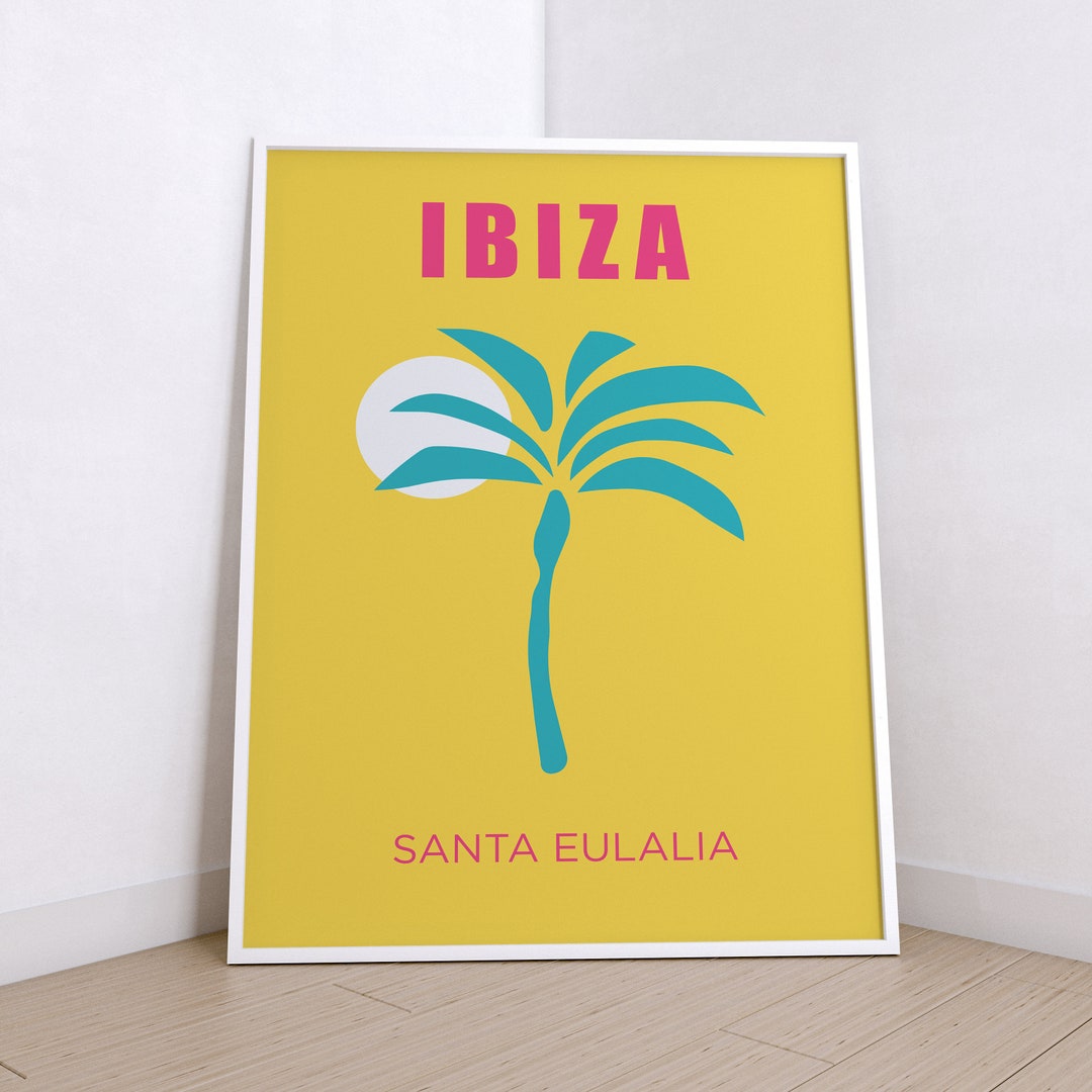 Travel Retro Spain Printable Wall Art Ibıza Island Preppy Wall Decor ...