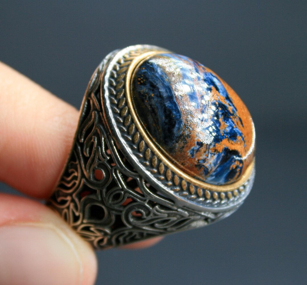 Jasper Stone Ring - Wood Jasper Sterling Silver Ring - Gemstone Ring ...