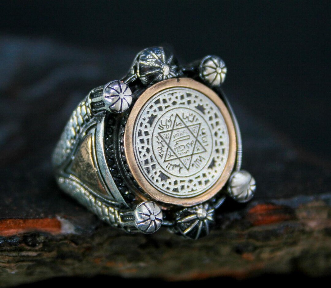 Minaret Patterned Seal of Solomon Ring, Sterling Silver Ring, King ...