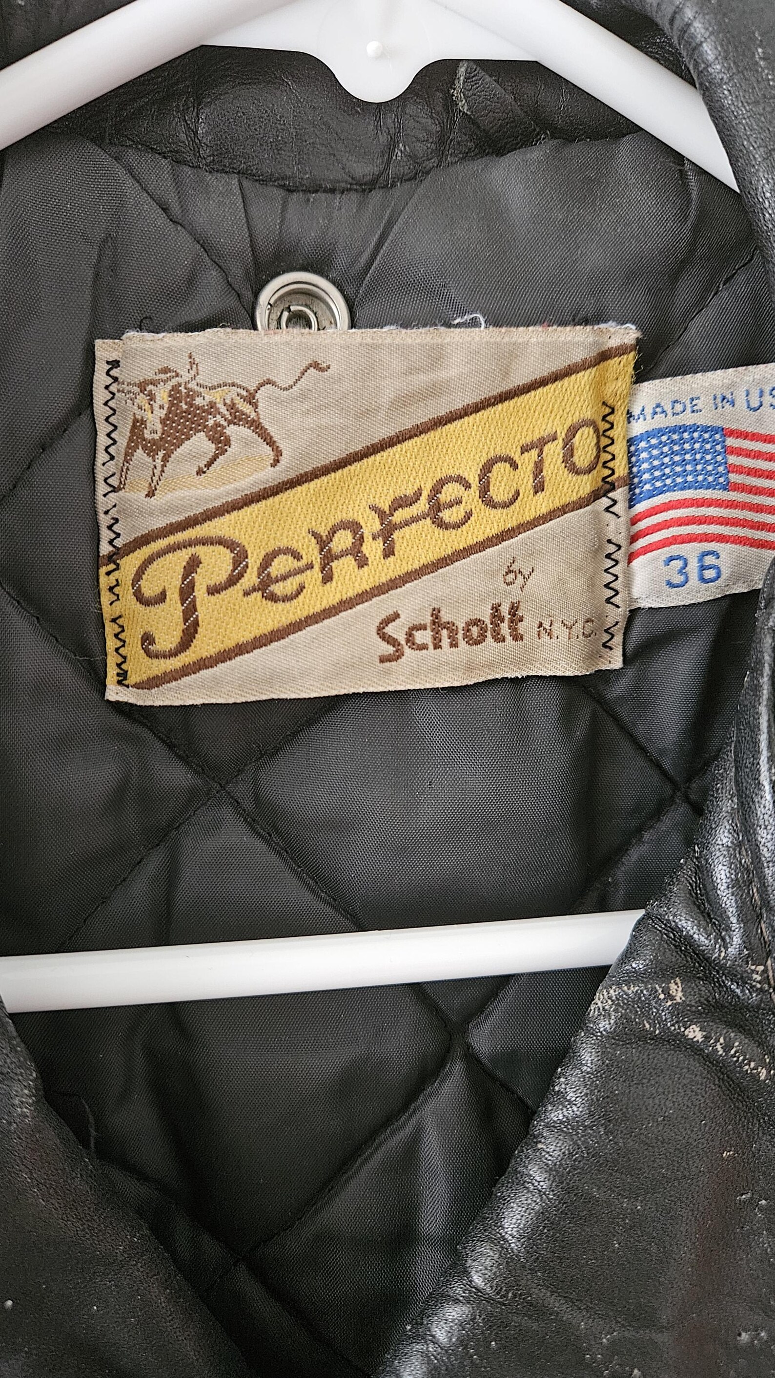 Vintage 1970s Schott Perfecto Leather Motorcycle Jacket Size 36 Small ...