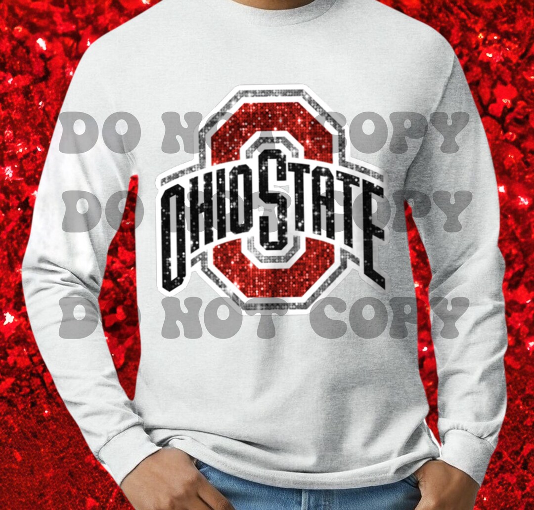 Ohio State Logo Bling Glitter Long Sleeve Tee - Etsy