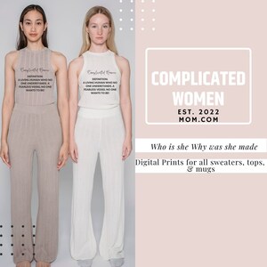 Complicated Women Collection Series POD Digital Prints Sweaters ...
