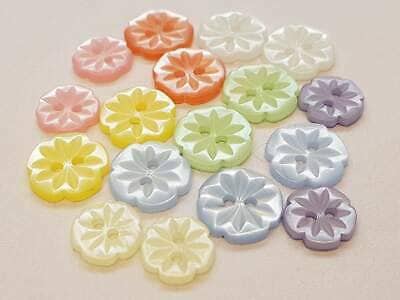Flower Flat 2 Hole Buttons 13mm & 15mm Various Colours Baby - Etsy UK