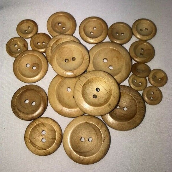 Natural Wood Buttons - Etsy UK