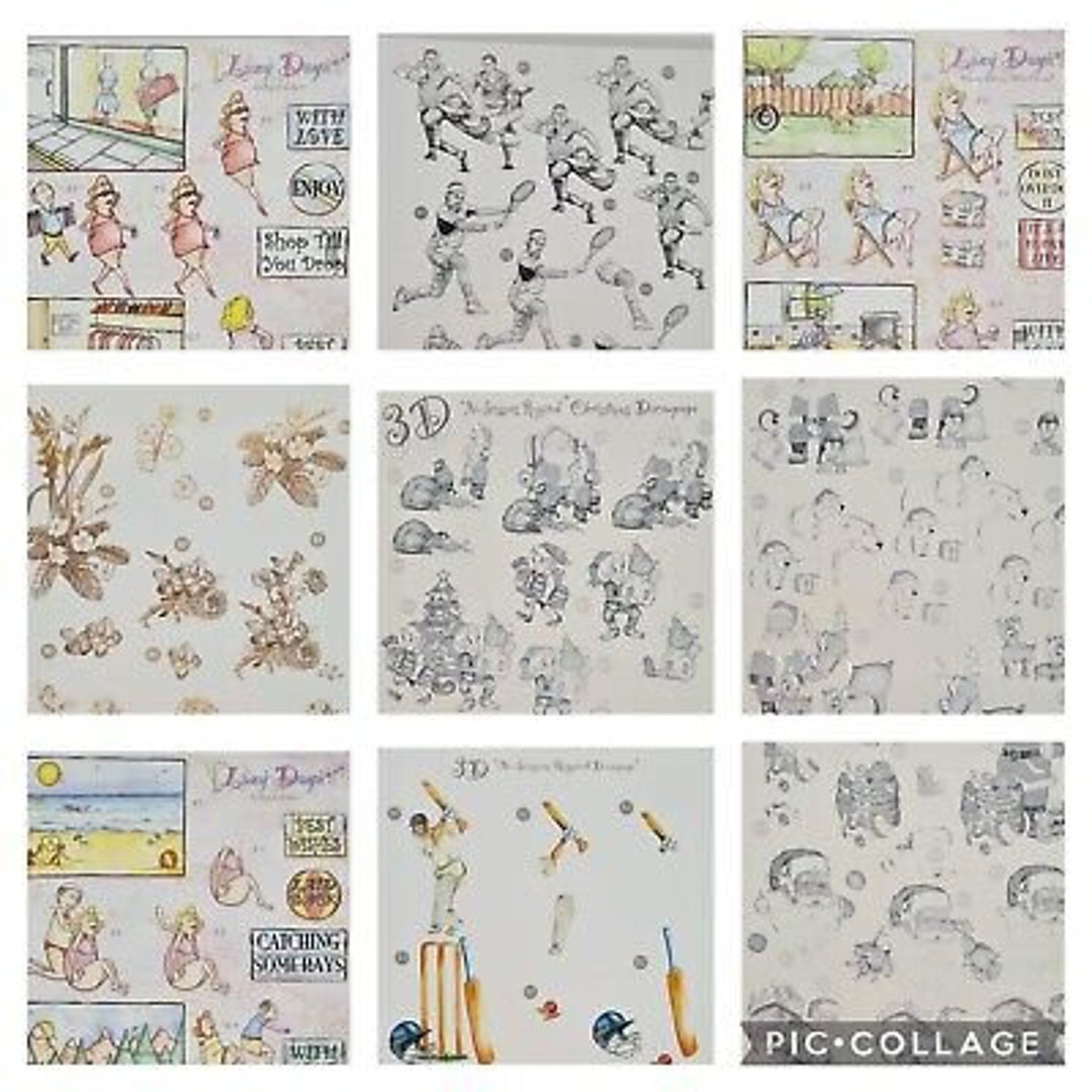 Clearance Decoupage 9 Designs No Cut, Card Making Christmas, Cricket ...