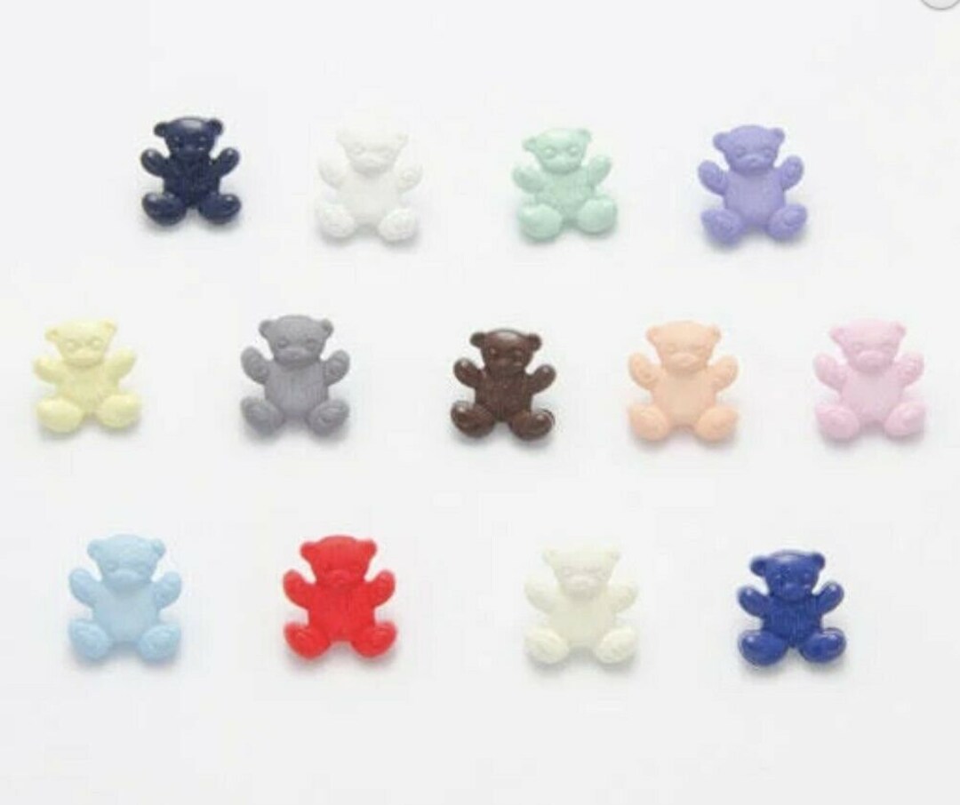 Cute Baby Bear Shaped Shank Buttons Size 15mm 13 Colours Available ...