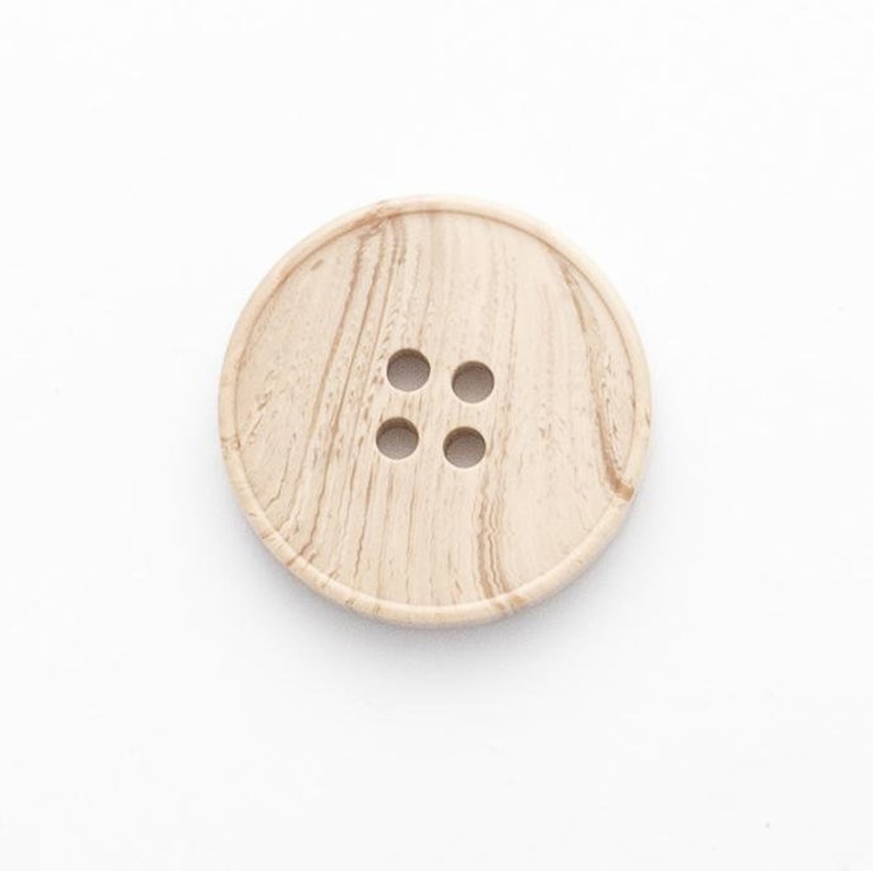 4 Hole Wood Effect Plastic Buttons 4 Design 15mm, 20mm and 23mm Sewing ...