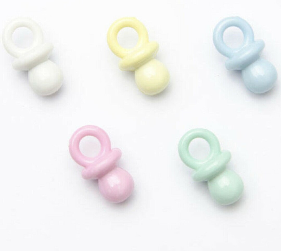 Cute Baby Dummy Button 20mm X 12mm, 5 Colours White, Blue, Mint, Pink ...