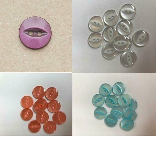 Fish Eye Buttons - Various Colours and Sizes Available, Knitted, Baby ...