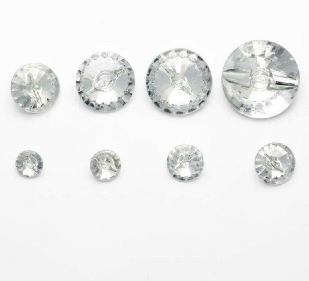 Diamante Style Shank Buttons Sizes 11.5mm, 13mm, 15mm,18mm, 20mm, 25mm ...