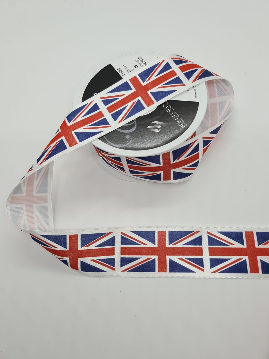 25mm Width Union Jack Satin Ribbon Beresford Brand Perfect for the ...