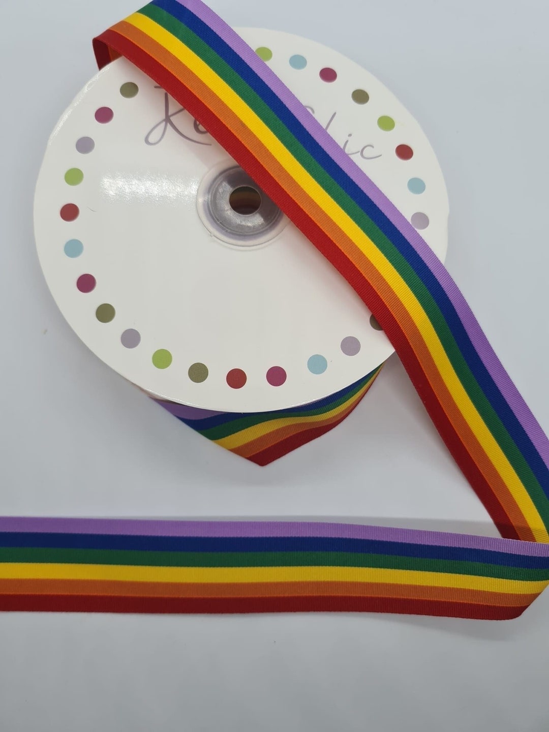 10mm, 15mm, 25mm, 35mm Width Pride Rainbow Grosgrain Ribbon, LGBTQ ...