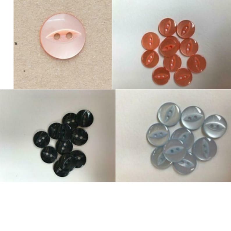 Fish Eye Buttons - Various Colours and Sizes Available, Knitted, Baby ...