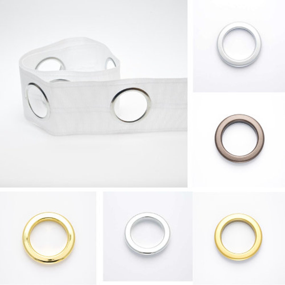 75mm Width Eyelet Curtain Tape With Various Colour 40mm Eyelet Rings ...