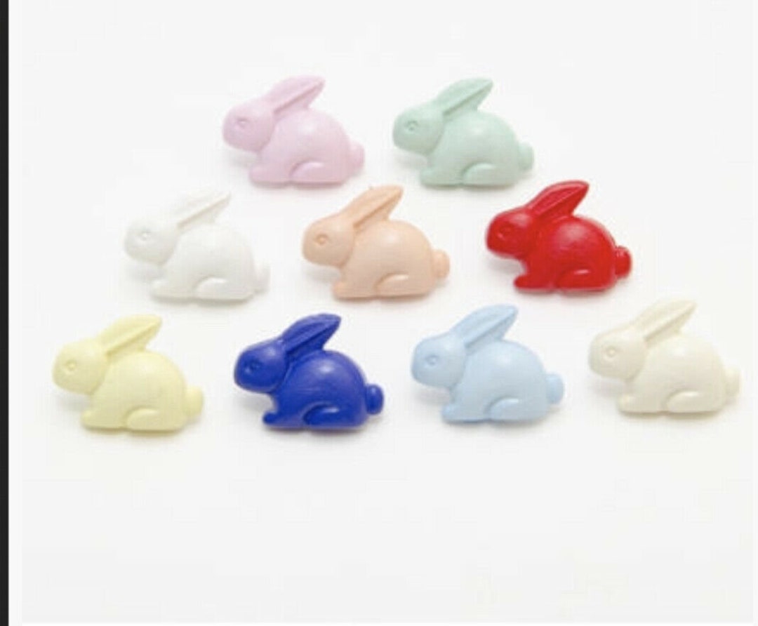 Cute Baby Sitting Rabbit Shaped Shank Buttons Size 20mm 9 Colours ...