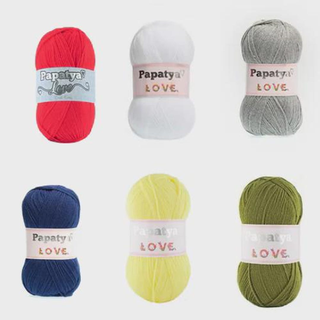Papatya Love Double Knit Yarn 100% Acrylic- 100g Ball - Etsy