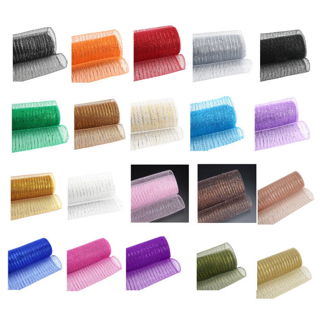 Metallic Deco Mesh 25cm X 9.1m 10 Inch 25 Colours, Wreath Making ...