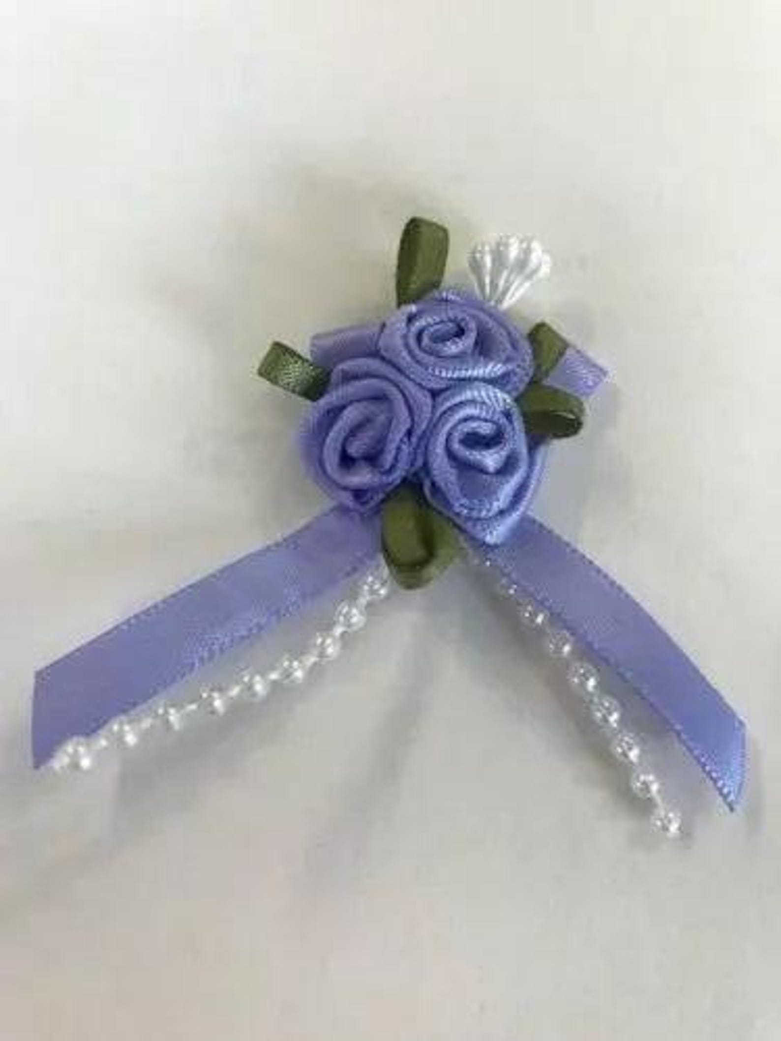 Ribbon Bow and Rose Cluster With Bead Trim - Various Colours Clothing ...
