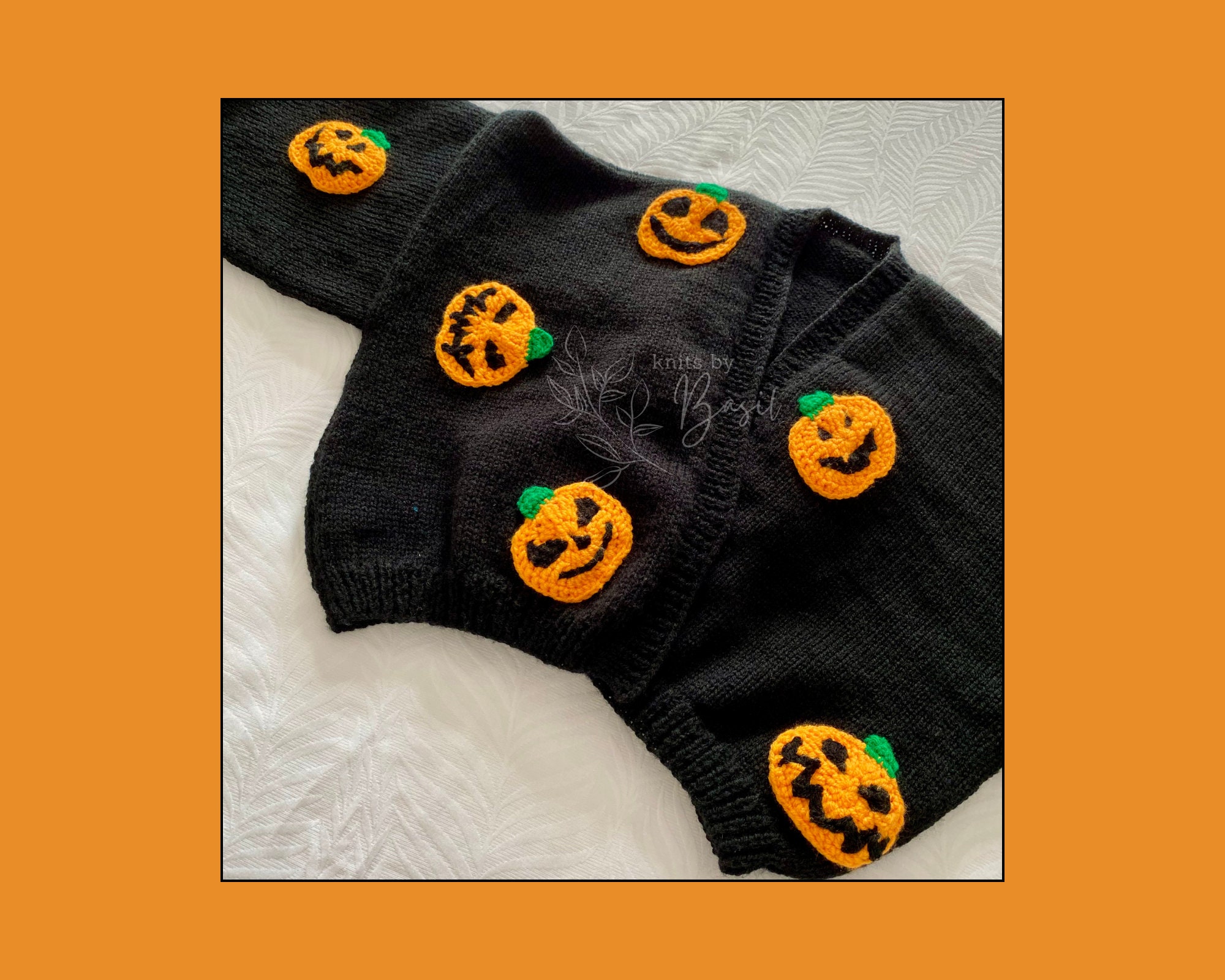 Easy Knitting Pattern Halloween Pumpkin Design Boxy Oversized - Etsy