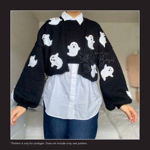 Easy Knitting Pattern Halloween Ghost Design Boxy Oversized Cropped ...