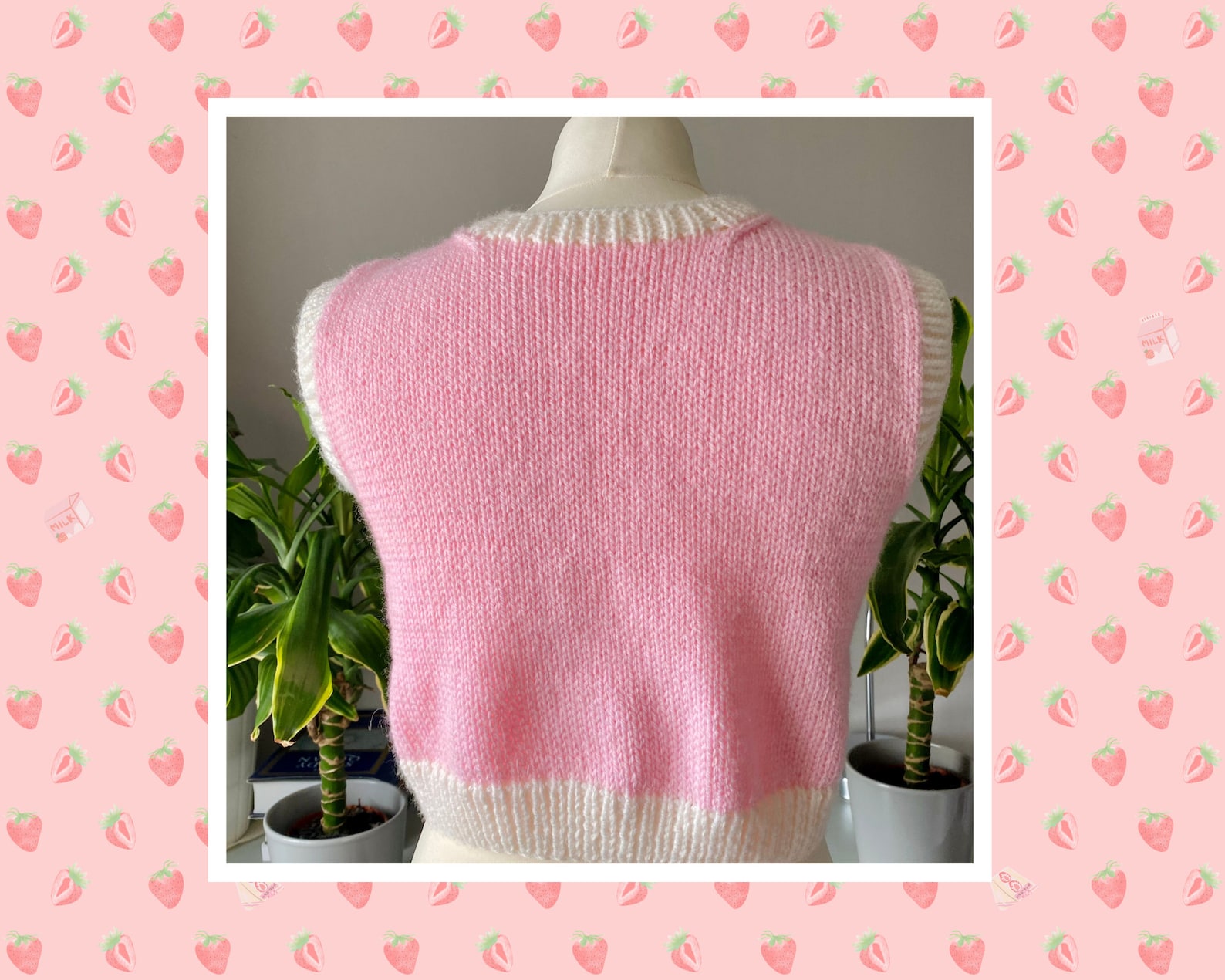 Easy Knitting Pattern Strawberry Design Crop Vest PDF - Etsy