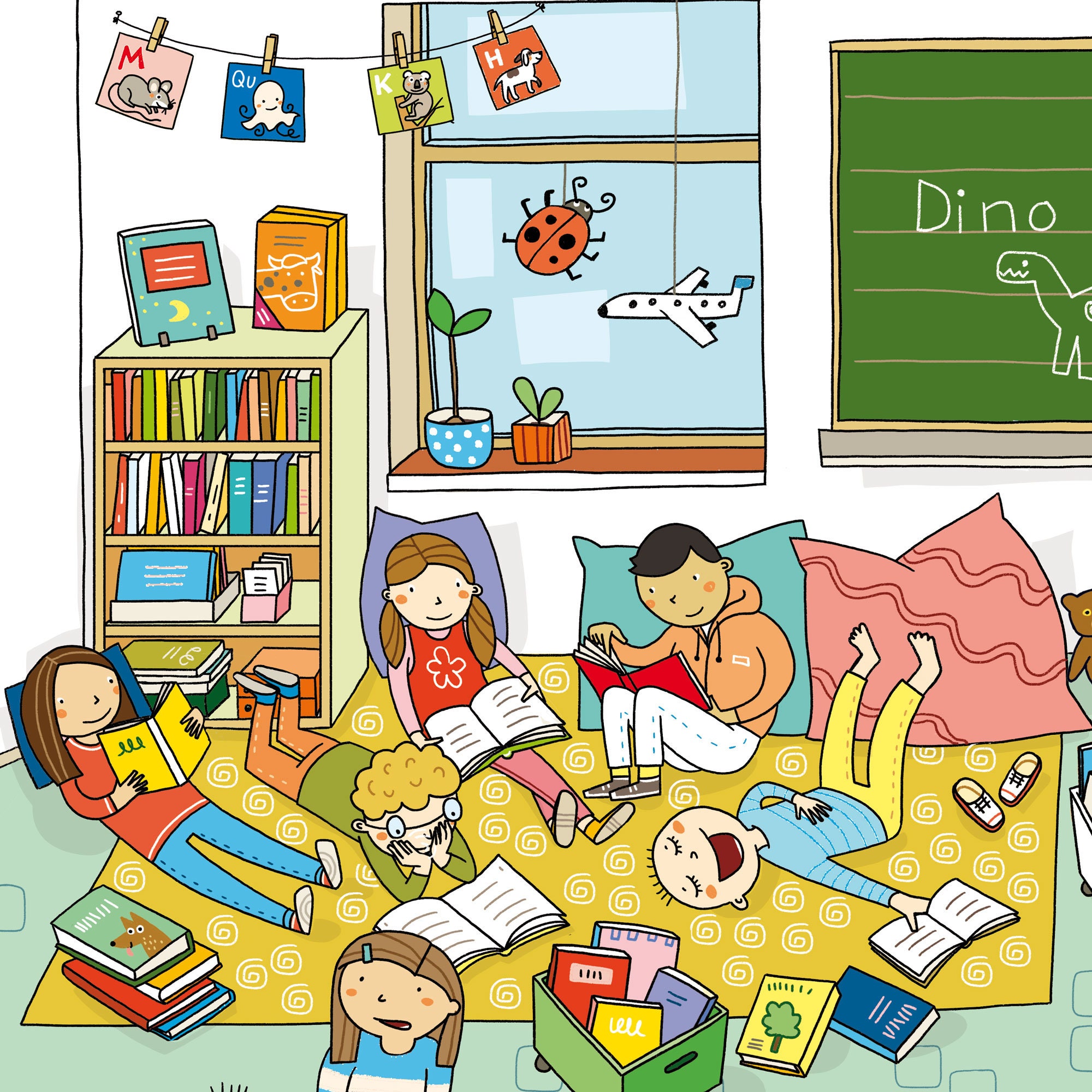 Hidden Object Picture in the Classroom Large Poster for Children With ...