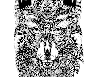 Loup mandala - Etsy France