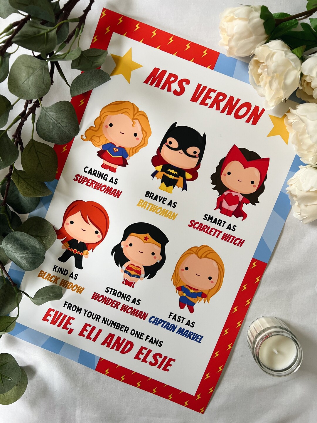 SUPERHERO TEACHER PRINT Class Teacher, Marvel, Superhero, Present, End ...