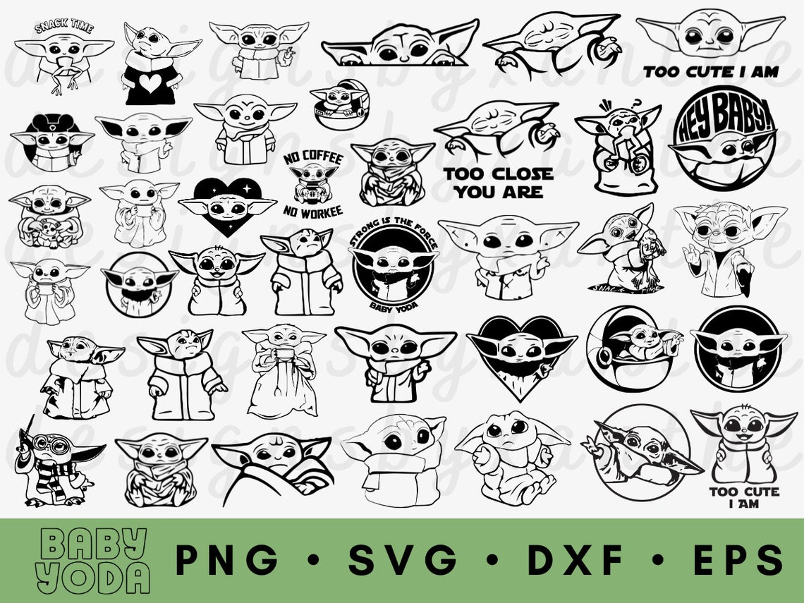 Baby Y-oda Clipart, Baby Adoy Svg Layered Cut File Cricut/silhouette ...